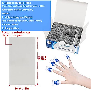 Gel Polish Remover Wipes 200PCS Nail Cleaner Wipes, Nail Polish Remover Pads Gel Nail Soak Off Acrylic Nails, Nail Remover Wraps Acetone Nail Art Remover Nail Wraps Gel Nail Pads for Salon Home Use