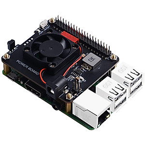 GeeekPi DockerPi Power Board for Raspberry Pi 4 Model B & Raspberry Pi 3B+, Power Supply with Safe Shutdown Auto Cooling Fan Expansion Board for Stack DockerPi Module & Raspberry Pi 2B/3B