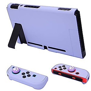 Dockable Case for Nintendo Switch - COMCOOL 3 in 1 Protective Cover Case for Nintendo Switch and Joy-Con Controller with Screen Protector and Thumb grips - Purple