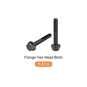 METALLIXITY Flanged Hex Head Bolts (M6x40mm) 5pcs, Hexagon Flange Bolt Half Thread Screw - for House Construction Hardware Fasteners