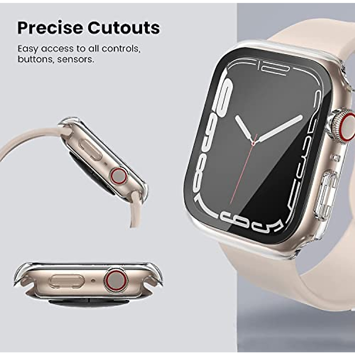 HANKN 2 Pack Clear 40mm Case Compatible with Apple Watch Series 6 5 4 SE 40mm Tempered Glass Screen Protector Case, Full Coverage Hard Pc Shockproof Iwatch Cover Bumper (Clear+Clear, 40mm)