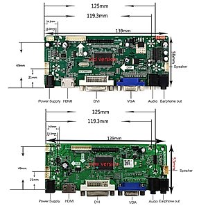 HDMI+VGA+DVI+Audio Input LCD Controller Board For LP156WF6 SP 11.6" 13.3" 14" 15.6" 17.3" 1920x1080 30Pins edp LCD Screen