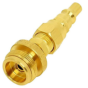 Joywayus 1LB Propane Disposal Adapter Fitting with 1/4" Quick Connect Disconnect Plug Convert and 3/8" Flare Male to 1"-20 Male Throwaway Cylinder Thread