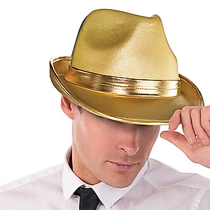 Stunning Gold Velour Fedora Hat - 5" x 12" - Stand Out in the Crowd - Perfect Accessory for All Occasions, 1 Pc