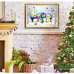 Winter Diamond Painting Kits,Diamond Art Kit for Adults,6D Round Diamond Painting Kit Full Drill for Gift,Wall Décor