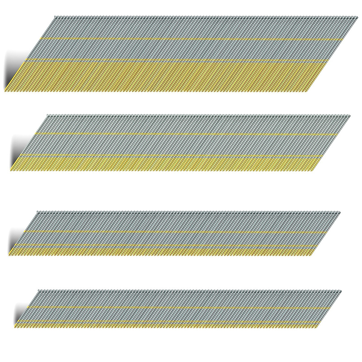 SimCos 15 Gauge 34-Degree DA Series Angled Finish Nails, (1-1/4", 1-1/2", 2", 2-1/2"), Galvanized Assorted Size Project Pack for Pneumatic, Electric Angled Finish Nailer or Nail Gun (Assembly 1200)