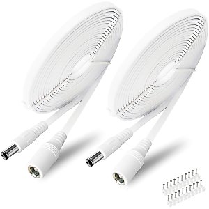 2-Pack DC Extension Cord 5.5mm x 2.1mm 10ft,12v DC Power Extension Cable for Security Camera,Dvr Standalone LED Strip,Car,CCTV IP Surveillance,5v 9v 24v 12 Volt Male to Female Plug Supply Adapter