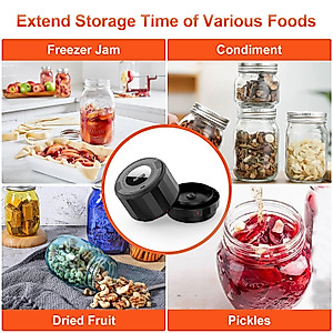 Mason Jar Vacuum Sealer - Electric Mason Jar Sealer Vacuum Sealing Kit, Vacuum Sealer for Mason Canning Jars with Can Opener, Regular and Wide Mouth Mason Jar Lids (Black)