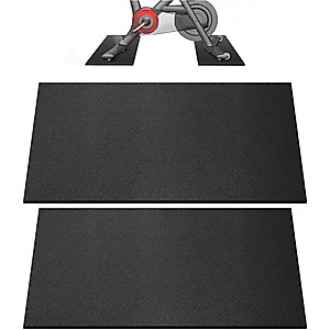 Crostice Double Mat Compatible with Peloton Bike, for Most Bike, Thickness 6mm, Bike Trainer Accessories, 11.8x24 inch * 2 Mat Protect Hardwood Floor Carpet, for Cycling Home Gym Exercise