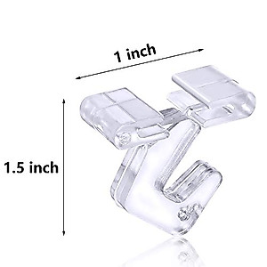 Clear Drop Ceiling Hooks Hanging Polycarbonate Ceiling Hanger Track Clip Suspended Ceiling Hooks for Hanging Plants Classroom Office Signs Decorations (25 Pieces)