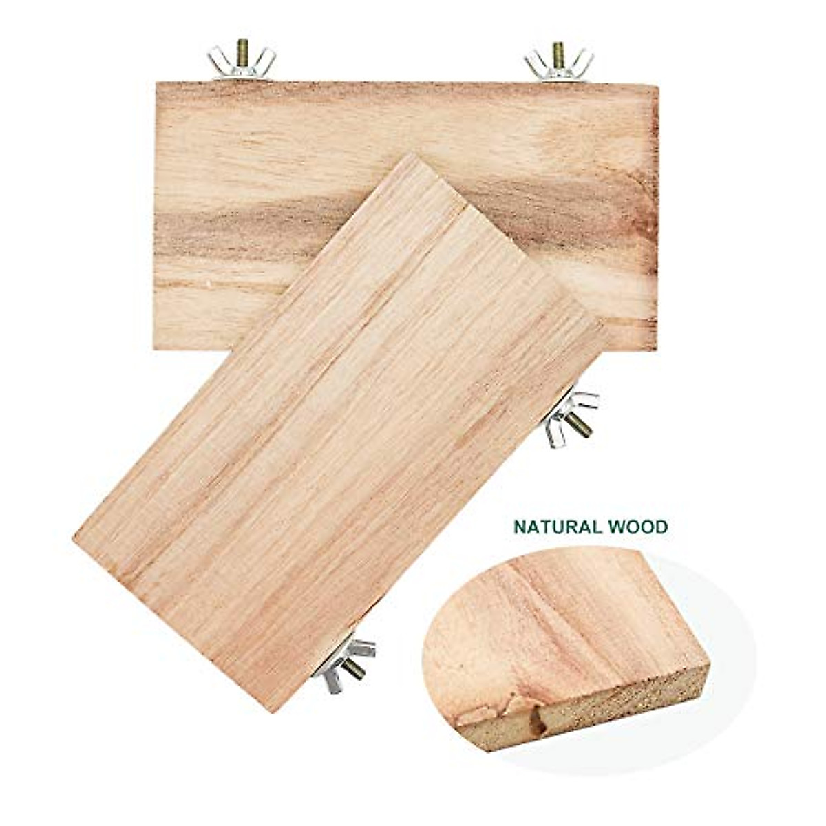 4 PCS Bird Perch Stand Platform Toy, Natural Wood Parrot Perch Stand Stick Play Exercise Gym Bird Cage Accessories Toys for Parrot, Budgies, Parakeet, Cockatiels, Conure, Lovebirds (Style 1)