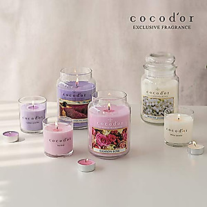 COCODOR Large Jar Candle/Damson Rose / 120-150 Hour Extended Burn Time/Holiday Decoration, Home Deco, Interior, Aromatherapy, Fragrance, Mother's Day