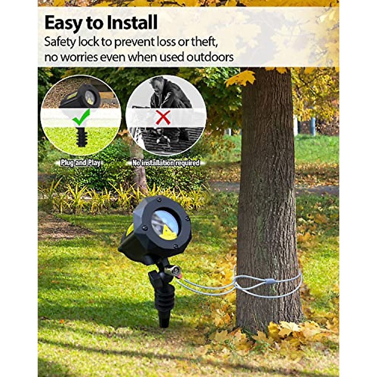 Lunhoo 16 Patterns Christmas Moving Laser Lights, RGB Outdoor Laser Projector, Garden Christmas Decorative Lights for Indoor, Outdoor, Home, Garden