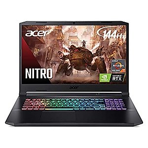 Acer Nitro 5 AN517-41-R0RZ Gaming Laptop, AMD Ryzen 7 5800H (8-Core) | NVIDIA GeForce RTX 3060 Laptop GPU | 17.3" FHD 144Hz IPS Display | 16GB DDR4 | 1TB NVMe SSD | WiFi 6 | RGB Backlit Keyboard