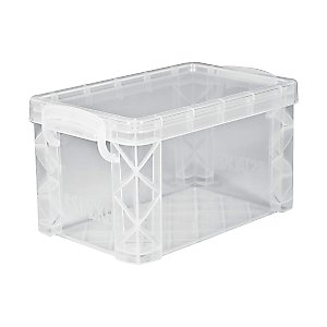 Advantus Super Stacker Storage Boxes, Holds 400 3 X 5 Cards, 6.25 X 3.88 X 3.5, Plastic, Clear