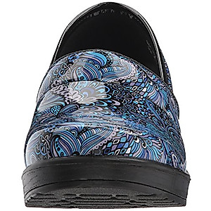 Easy Works Women's LYNDEE Health Care Professional Shoe, Blue pop Patent, 9 Wide