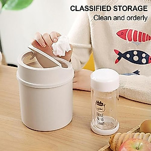 ANZAGA Small Trash Can, Mini Desktop Trash Can, Waste Bin with Lid, Creative Small Paper Basket Wastebasket for Home Bathroom Bedroom Car Interior