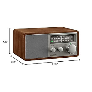 Sangean SG-116 Retro Wooden Cabinet Radio,Walnut-Silver
