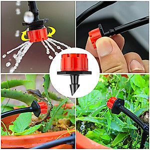 33FT Automatic Drip Irrigation Kit Set, Quick Connector DIY Watering Misting System with 1/4” Distribution Tubing, Nozzle Emitter Barbed Fittings for Plant, Greenhouse, Garden and Yard (33 FT)