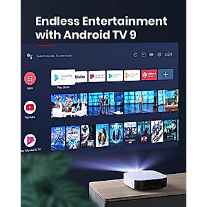 Anker Nebula Solar Portable 1080p Projector with Android TV 9.0 (5000+ Apps), Autofocus, Keystone Correction, Digital Zoom, Built-in Stand, 3Hr Battery Life for Indoor/Outdoor(Renewed)