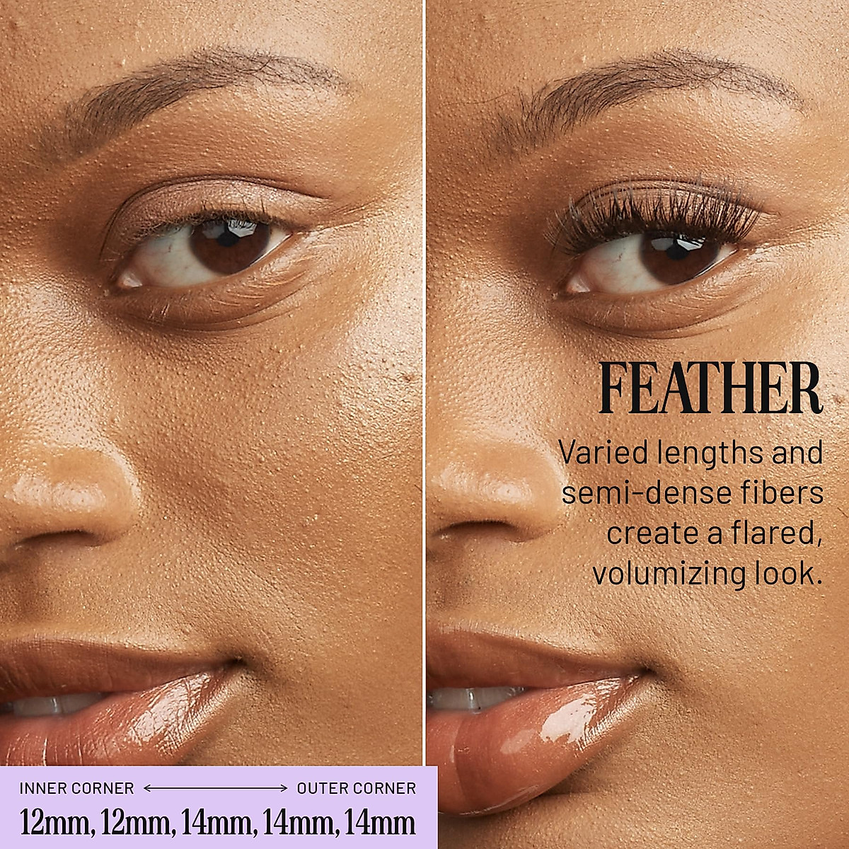 Lilac St - Feather Natural Faux Eyelash Clusters (14mm) - Cat Eye Look - DIY Lash Extension Wisps - Lightweight & Lifelike - Lasts 10 Days - Cruelty Free, Vegan, Women Founded - 10 Lashes