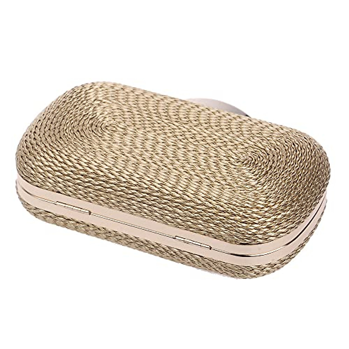 WANLIAN Womens Straw Clutch Summer Evening Handbag Beach Purse Woven Straw Bag Envelope Clutch (Gold)