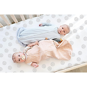 Ely's & Co. Crib Sheet 2-Pack Combed Jersey Cotton for Baby Boy or Baby Girl (Grey Dottie)