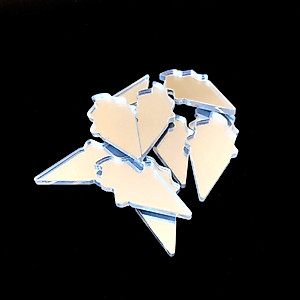 Super Cool Creations Ice Cream Cone Shaped Crafting Mirrors, Set of 10, Many Colours, Shatterproof Acrylic, Purple, Pack of 10 x 3cm