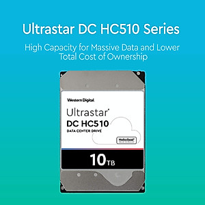 HGST WD Ultrastar DC HC510 10TB 7200 RPM SATA 6Gb/s 3.5" Helium Platform Enterprise Hard Disk Drive - HUH721010ALE604 (0F27606)