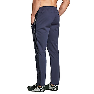 BALEAF Men's Fleece Lined Pants Winter Running Cycling Pants Cold Weather Mountain Bike Windproof Bicycle Gear Navy Blue M