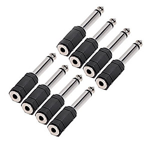 Zramo® Professional Converter Adapter 8 Piece 6.35mm 1/4 Male to 3.5mm 1/8 Female Stereo to Mono Audio Mic Plug Adapter Jack, Microphone Accessory