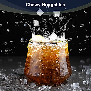 HUMHOLD Nugget Ice Maker Countertop, 33Lbs Chewable Pebble Ice Per Day, Auto Self Cleaning, Crunchy Pellet Ice Cubes Maker Machine, Portable Compact Design for RV/Home/Kitchen/Office