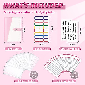 Onlyesh Budget Binder with Zipper Envelopes,Cash Envelopes for Budgeting,Money Organizer for Cash,Budget Binder with Cash Envelopes,28Pcs(Pink)