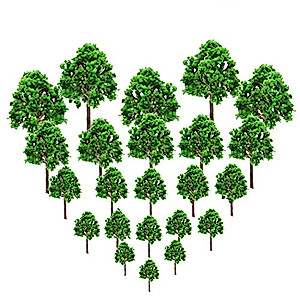 23Pcs Model Trees Scenery Model Plastic Artificial Layout Rainforest Diorama, Building Model Trees, Fake Trees for Projects Model Train Railways Architecture Landscape