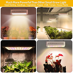 Aidyu 1000W LED Grow Light, Full Spectrum Growing Lamps for Indoor Hydroponic Greenhouse Plants with Veg and Bloom Switch, Safe, UV & IR, Adjustable Rope Hanger