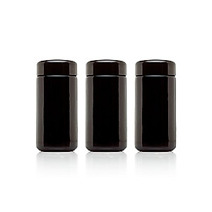 Infinity Jars 100 ml (3.3 fl oz) 3-Pack Tall Black Ultraviolet Refillable Empty Glass Screw Top Jar