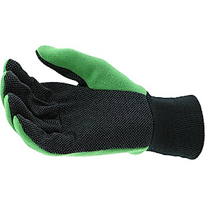 John Deere JD00002 Jersey Gloves - Large, 10 oz Jersey Gloves, Ribbed Knit Wrist, Polyester/Cotton Fabric Straight Thumb, Green/Black