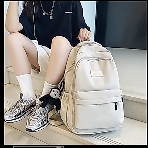 Laptop Backpack Cute Large Capacity Student daypack for Travel Outdoor Back To School(White)