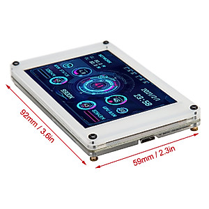 3.5inch IPS USB Mini Screen, Computer Temp Monitor, Dimmable Theme Editor PC CPU Data Monitor, PC Temperature Display for PC ARGB Computer Case Secondary Screen