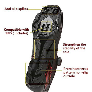 kushike Mens Women Mountain Bike Shoes with 2-Bolts SPD Cleats Included, MTB Cycling Shoes Indoor Outdoor Riding Biking, Spin Shoes Women, Peloton Compatible Shoes women-10-2106Bblack