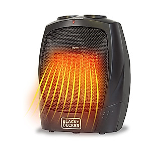 BLACK+DECKER Portable Space Heater, 1500W Room Space Heater with Carry Handle for Easy Transport