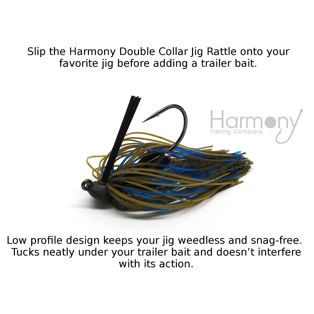 Harmony Fishing – Double Collar Slip-On Jig Rattles (10 Pack)