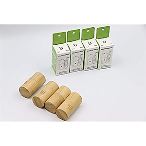 Dental Floss threaders 12PCS Biodegradable bamboo charcoal dental floss with refillable bamboo container | Free refill | Natural candle wax | 30M x 12| Corn and charcoal floss, | Environmental protect