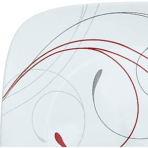 Corelle Vitrelle 6-Piece Salad Plate Set, Triple Layer Glass and Chip Resistant, Lightweight Square 10-1/4-Inch Plates Set, Splendor
