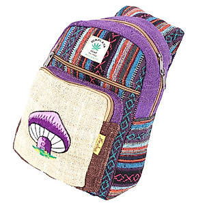 HIMALAYA HANDMADE Hemp Sling Backpack Hippie Backpack Festival Backpack Hiking Backpack 100 Percent Hemp Crossbody Bag FAIR TRADE Handmade with Love., Purple