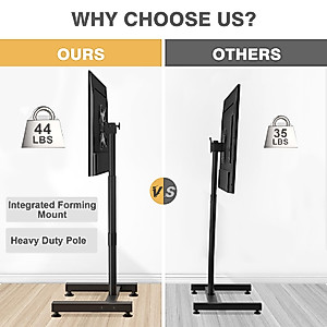 TVON TV Floor Stand for 13-50 inch LCD LED Flat/Curved Panel Screen TVs up to 44 lbs, Height Adjustable TV Stand Mount with VESA 200x200, Portable TV Stand for Bedroom, Dorm Room, Office