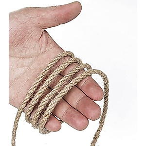 100 Feet 5mm Jute Twine, Heavy Duty Jute Rope, Natural Hemp Rope for DIY Arts Crafts, Gardening, Bundling，Home Decorating, Cat Scratching Post