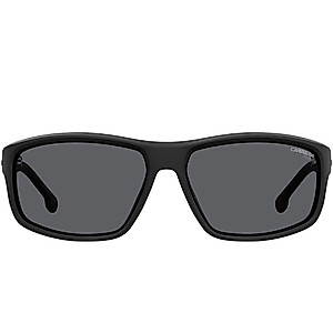 Carrera Men's 8038/S Rectangular Sunglasses, Black/Polarized Gray, 61mm, 15mm