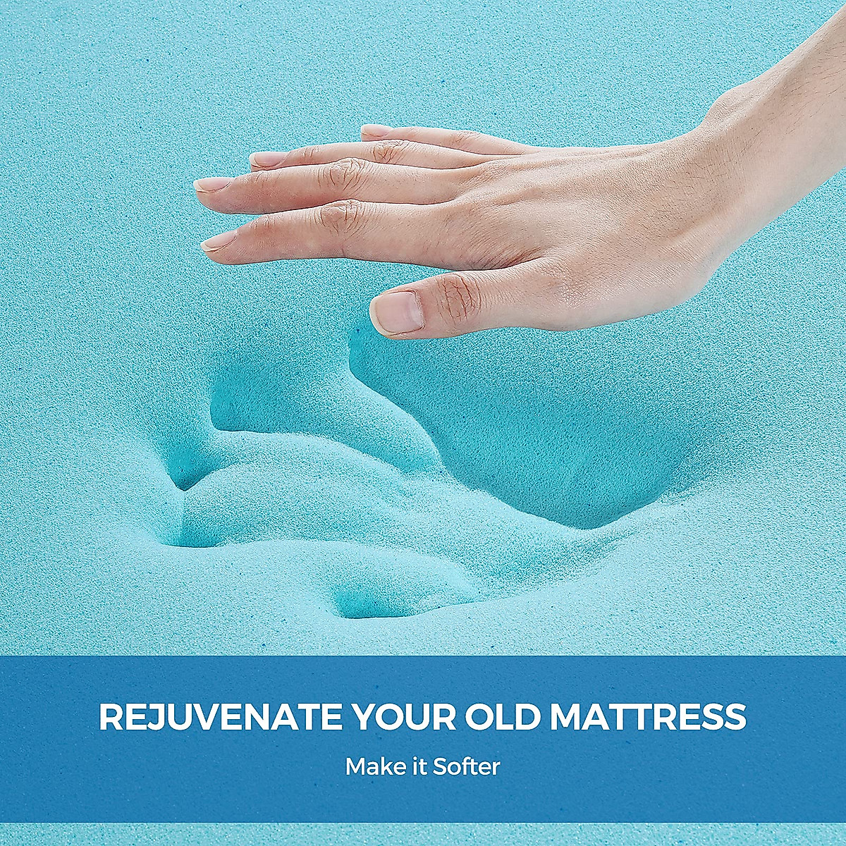 EASELAND King Size Memory Foam Mattress Topper 2 Inch Gel Infused Bed Foam Topper (King, 2 Inches)