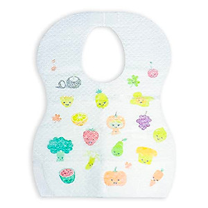 Disposable bibs baby 20pcs - Disposable bibs for toddlers, bibs for infant, bibs 6-18 months, soft bib with food catcher, baby food protector and waterproof bibs, bibs travel baby essentials